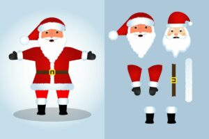 Santa Claus Art Elements Vector Design – MasterBundles