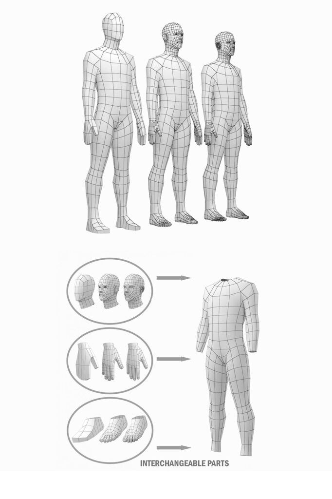 Male Low Poly Base Mesh Rest Pose – MasterBundles