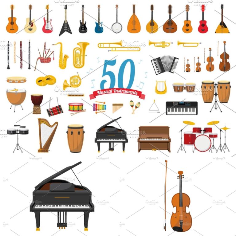 50x Musical Instruments Cartoon – MasterBundles