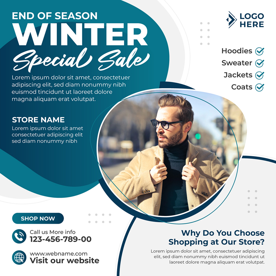 Social Media Bundle Winter Fashion Sale Post - MasterBundles