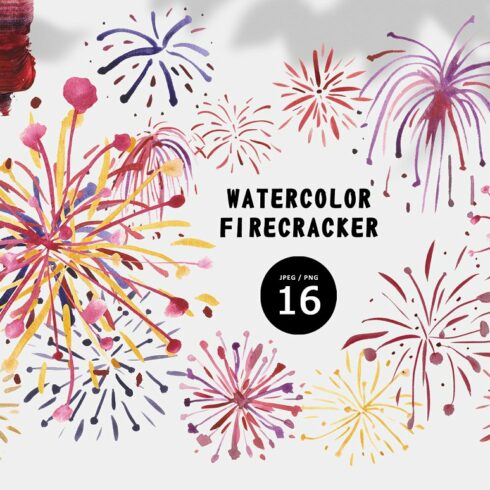Watercolor Firecracker | MasterBundles