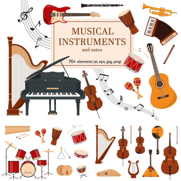 Musical Instruments and Notes – MasterBundles