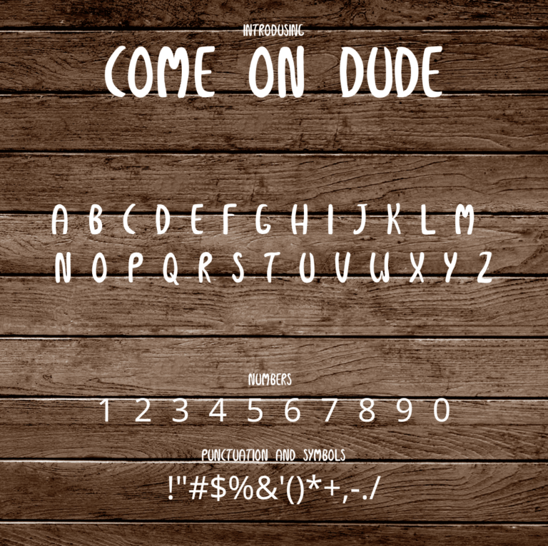 Come On Dude Font – MasterBundles