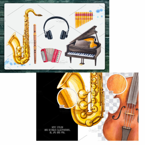 Musical Instruments Watercolor – MasterBundles