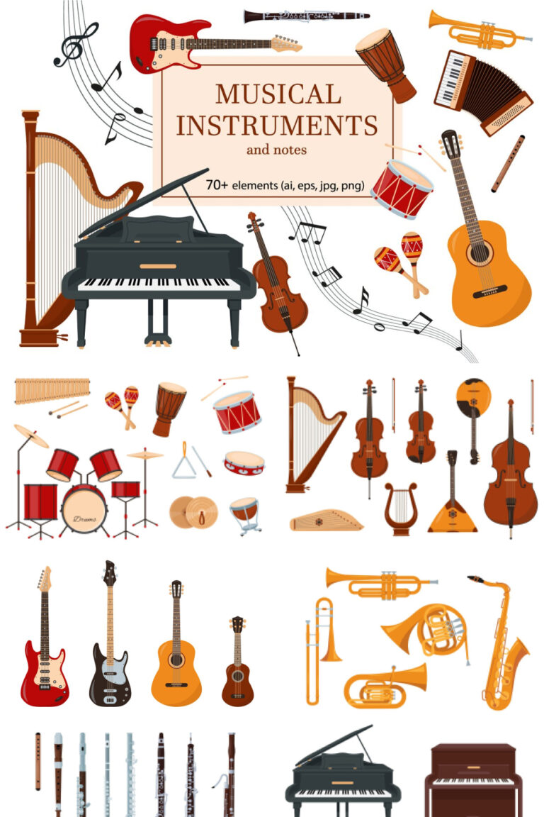 Musical Instruments and Notes – MasterBundles