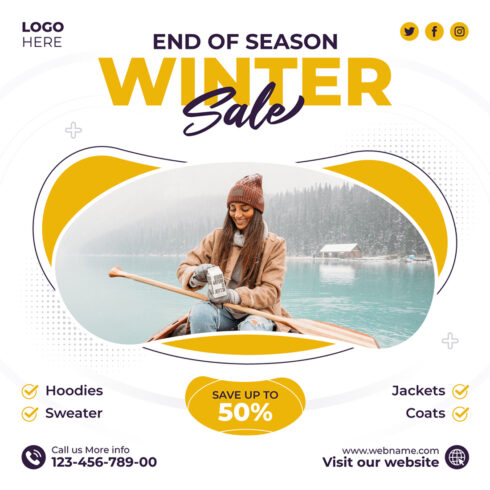 Social Media Bundle Winter Fashion Sale Post - MasterBundles
