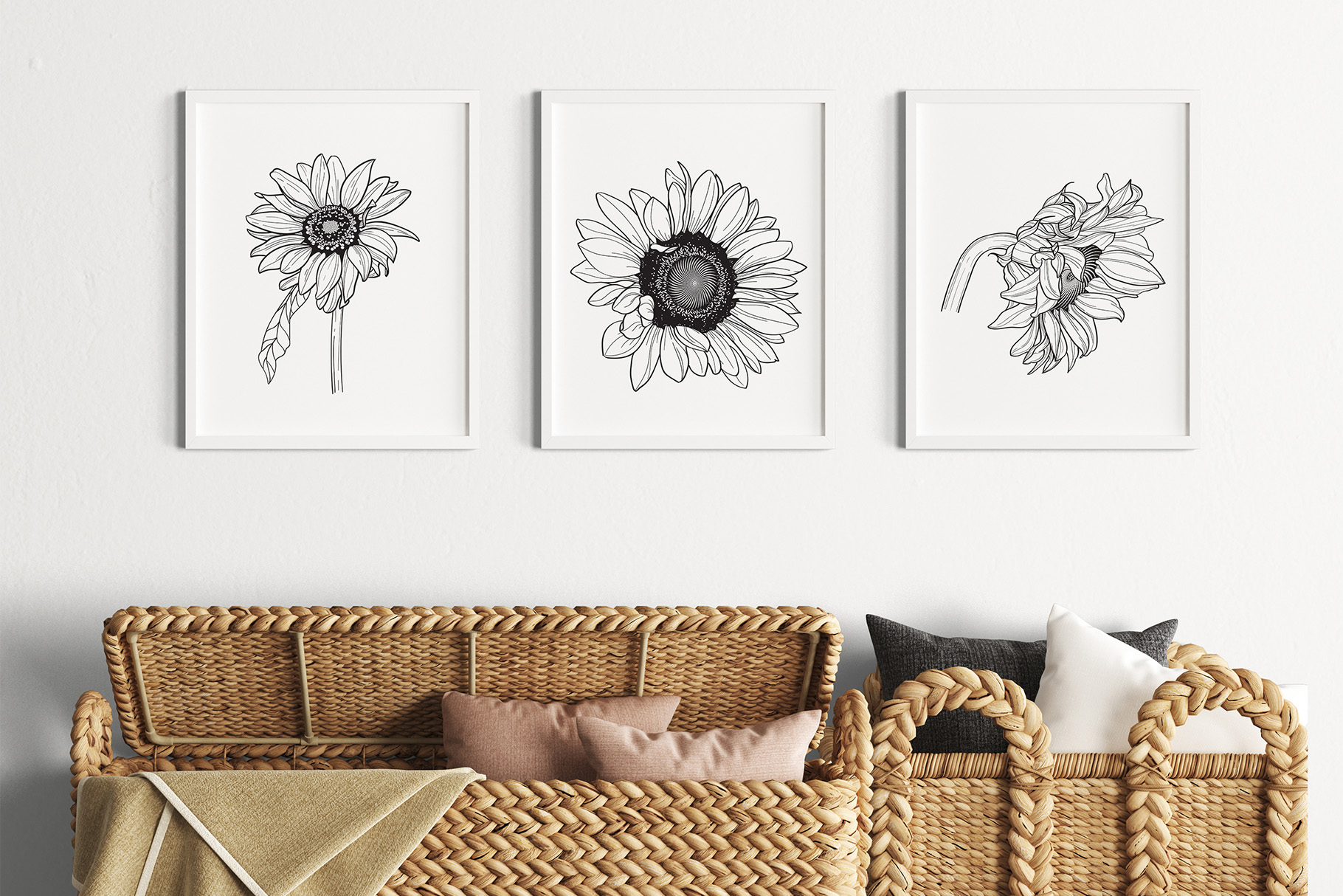 Sunflower Line Art Collection - MasterBundles