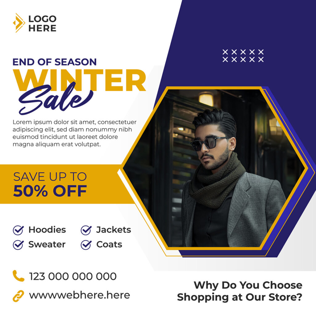 Social Media Bundle Winter Fashion Sale Post - MasterBundles