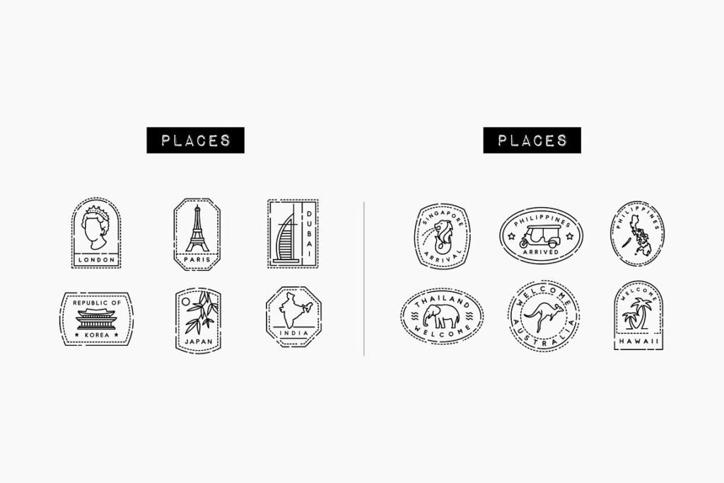 45 Passport Stamp Icons - Travel – MasterBundles