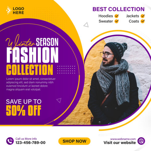 Social Media Bundle Winter Fashion Sale Post - MasterBundles