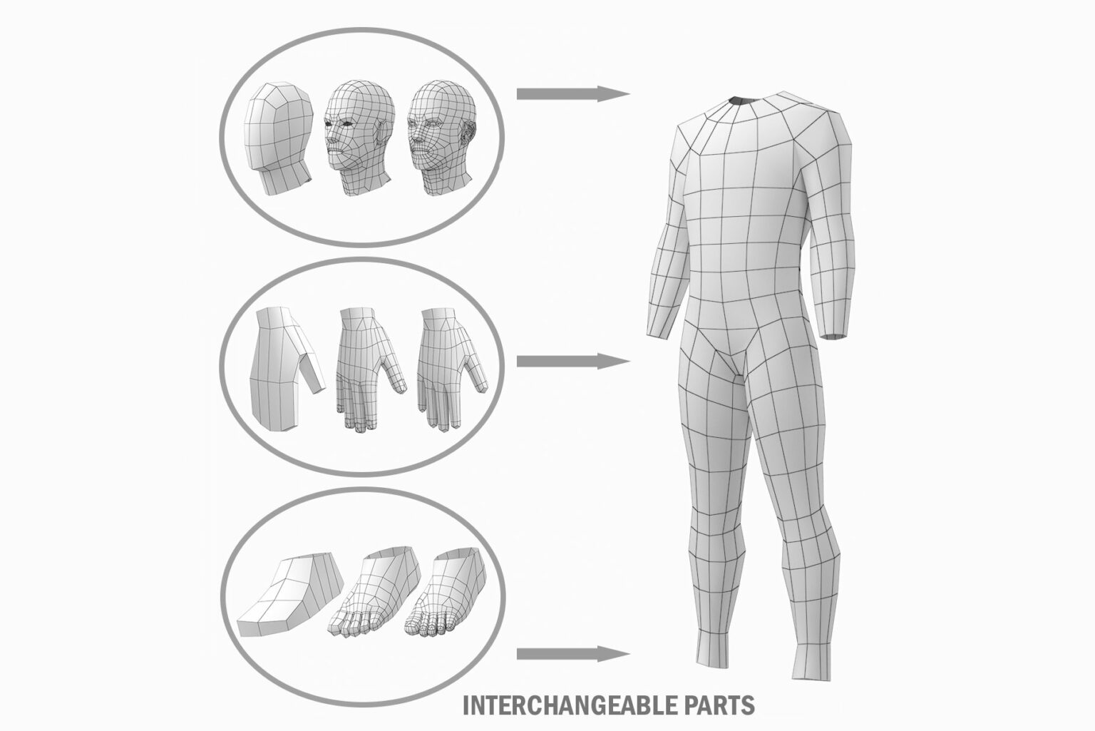Male Low Poly Base Mesh Rest Pose – MasterBundles