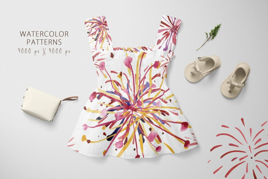 Watercolor Firecracker – MasterBundles