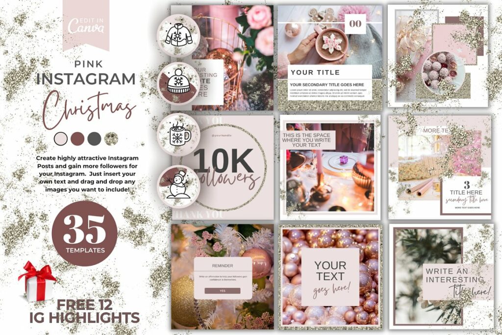 Christmas Instagram Posts Template – MasterBundles