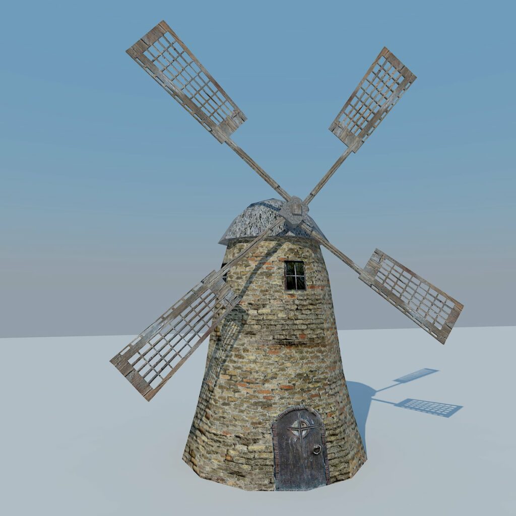 Low Poly Mill – MasterBundles