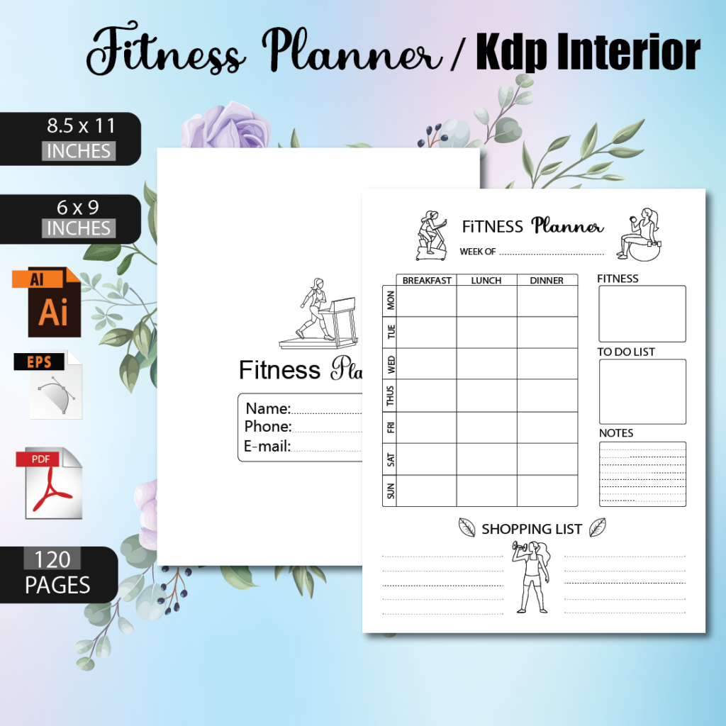 Fitness Planner KDP Interior - MasterBundles