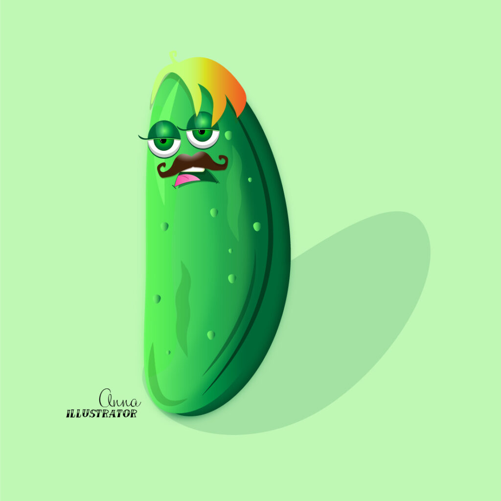 FUNNY MUSTACHED CUCUMBER - MasterBundles