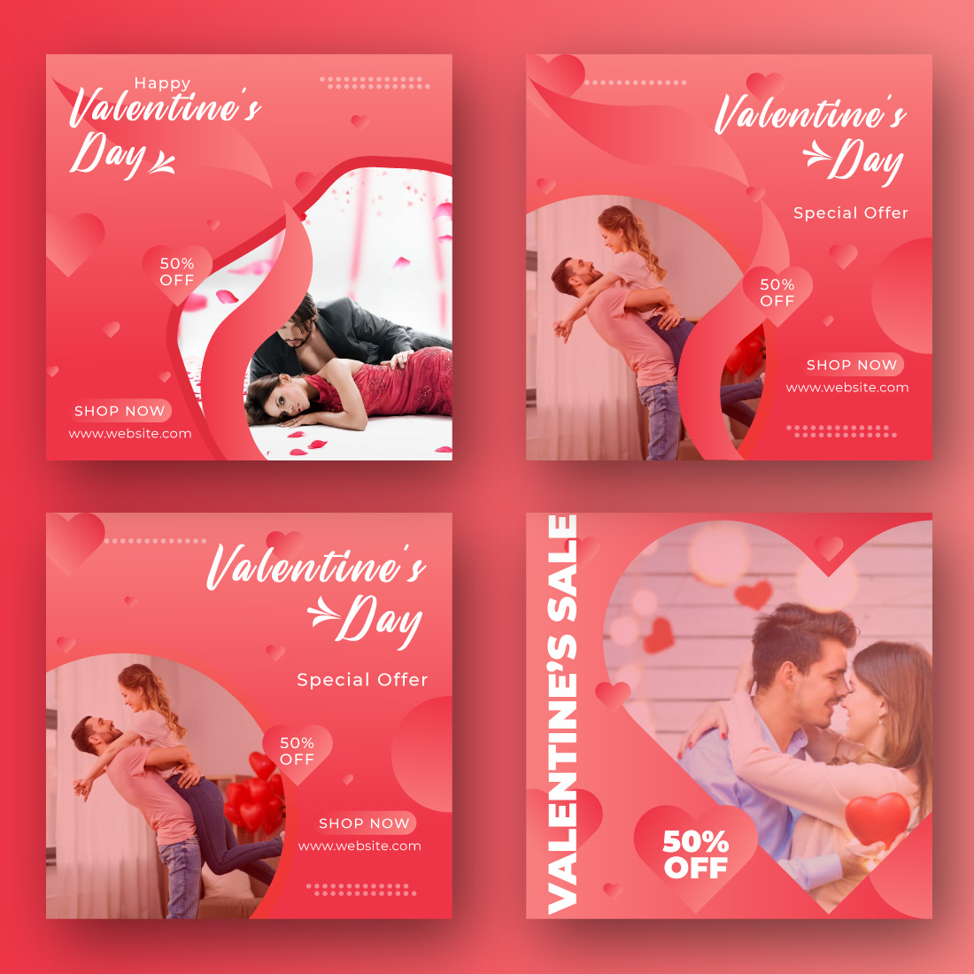 Valentine's Day Social Media Post Design - MasterBundles