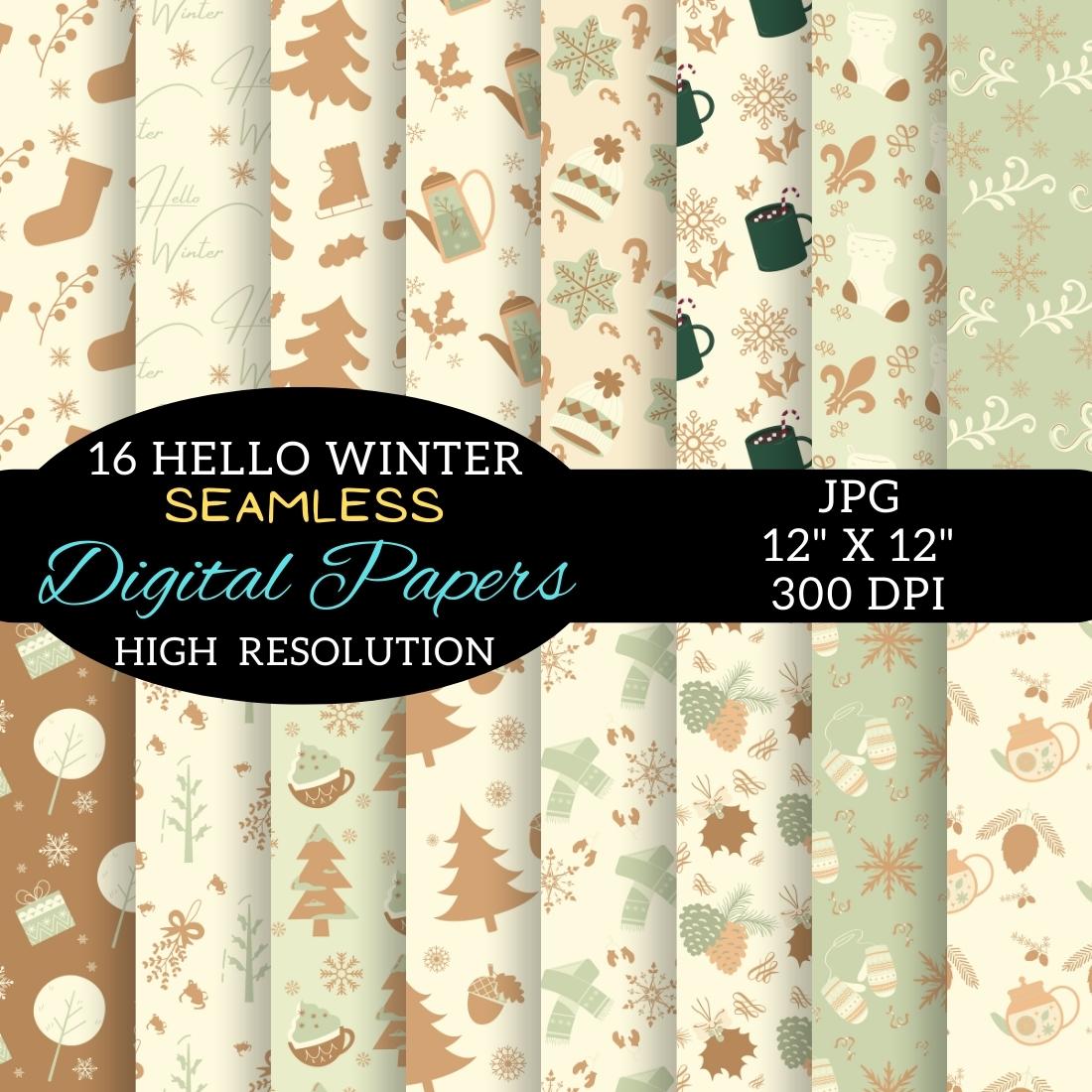 Boho Digital Paper Winter Patterns Design - MasterBundles