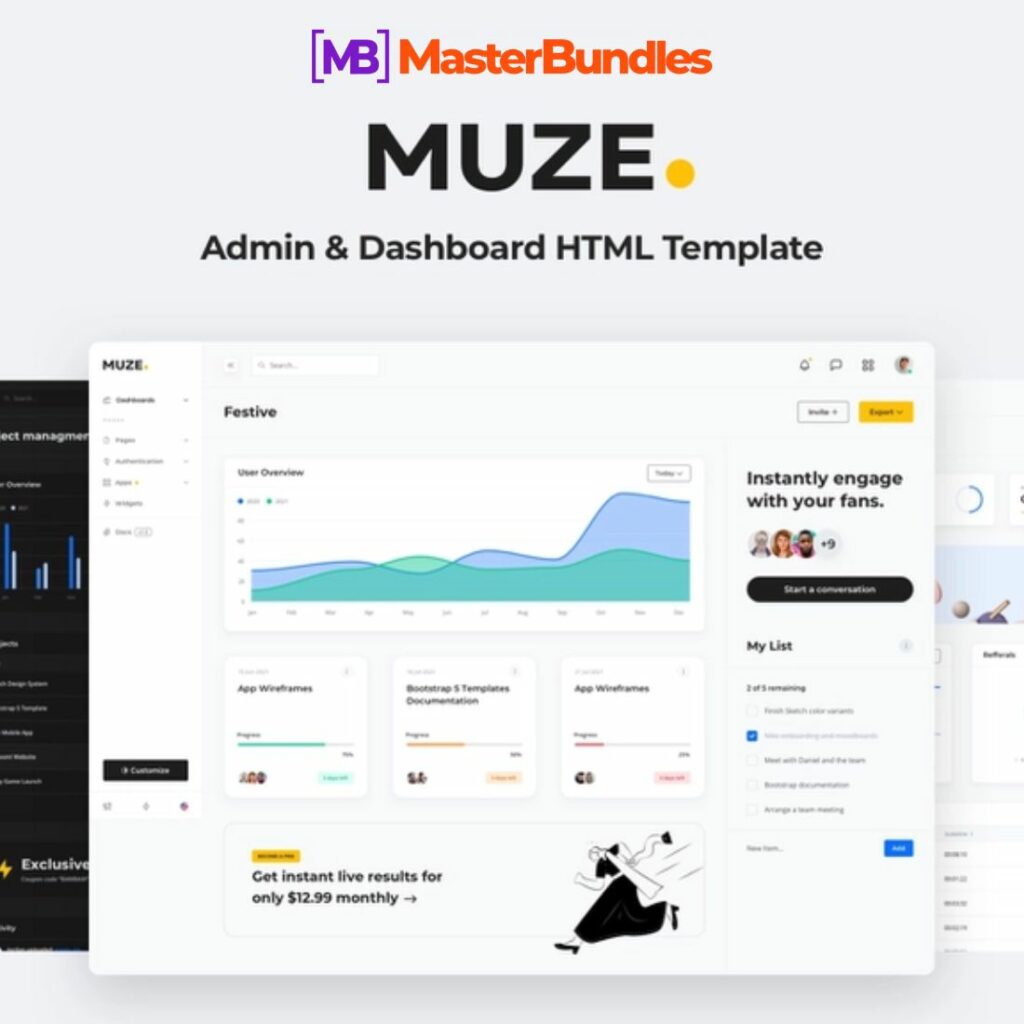 Muze Bootstrap 5 HTML Admin Dashboard Template - MasterBundles