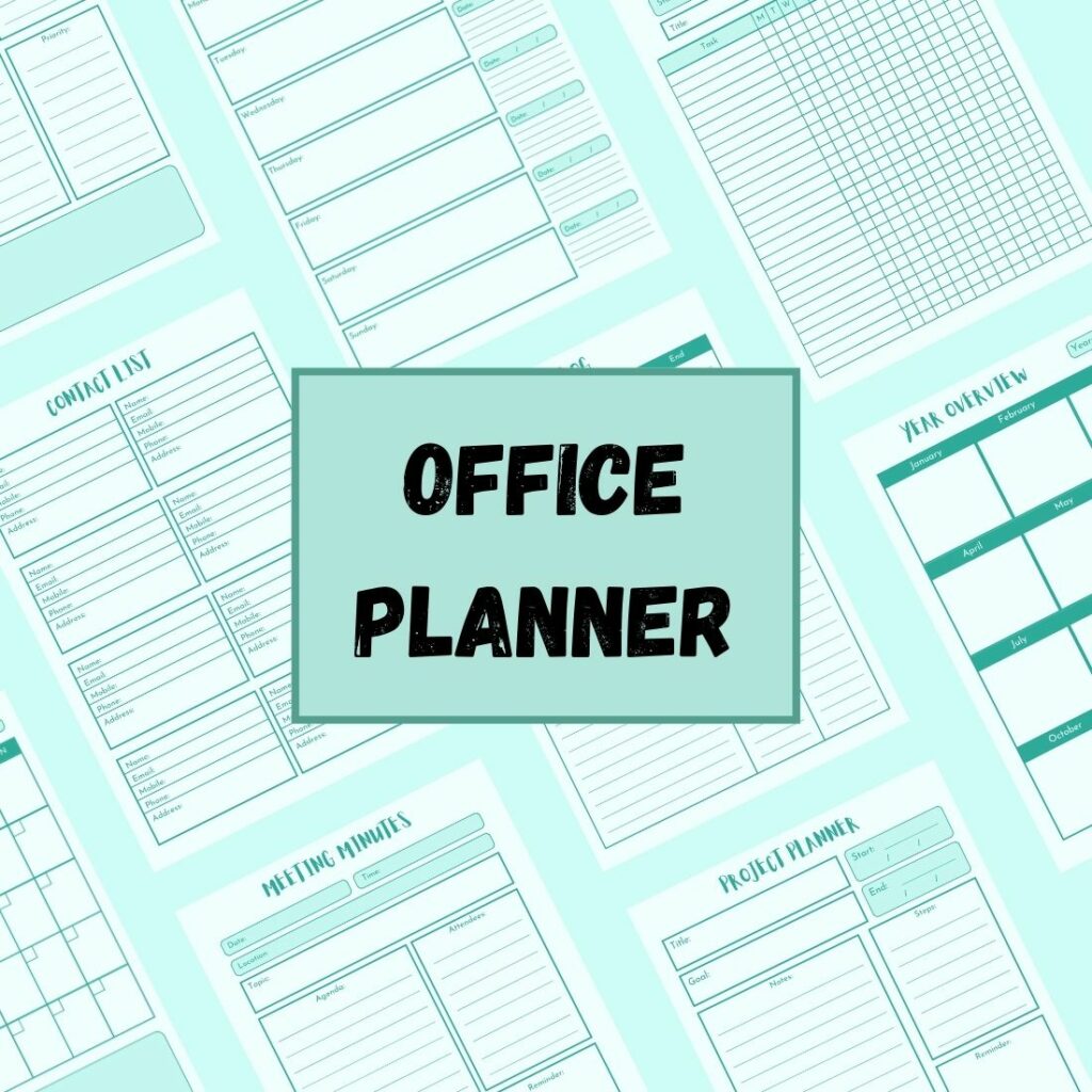 Green Printable Office Task Planner Design - MasterBundles