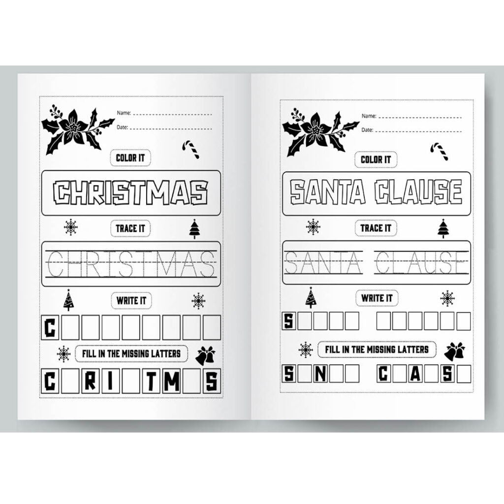Christmas 36 Words Tracing - MasterBundles