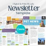 Pet Care Newsletter Canva Template - MasterBundles