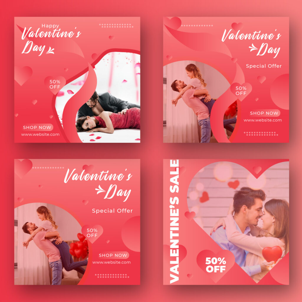 Valentine's Day Social Media Post Design - MasterBundles