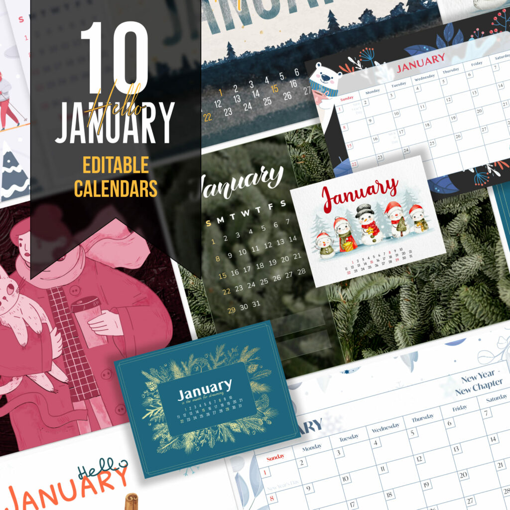 Free Modern January Calendar – MasterBundles