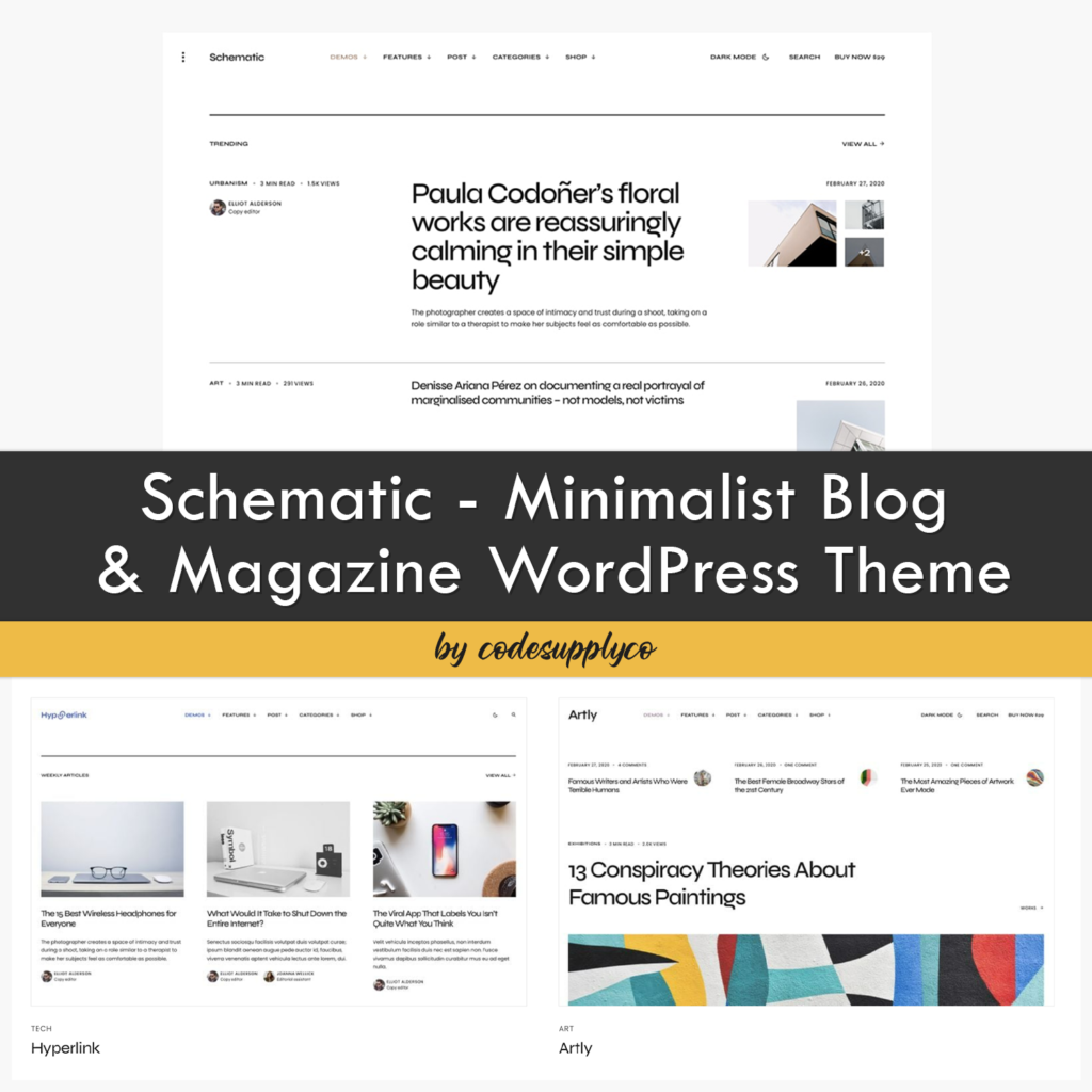 Schematic - Minimalist Blog & Magazine WordPress Theme – MasterBundles