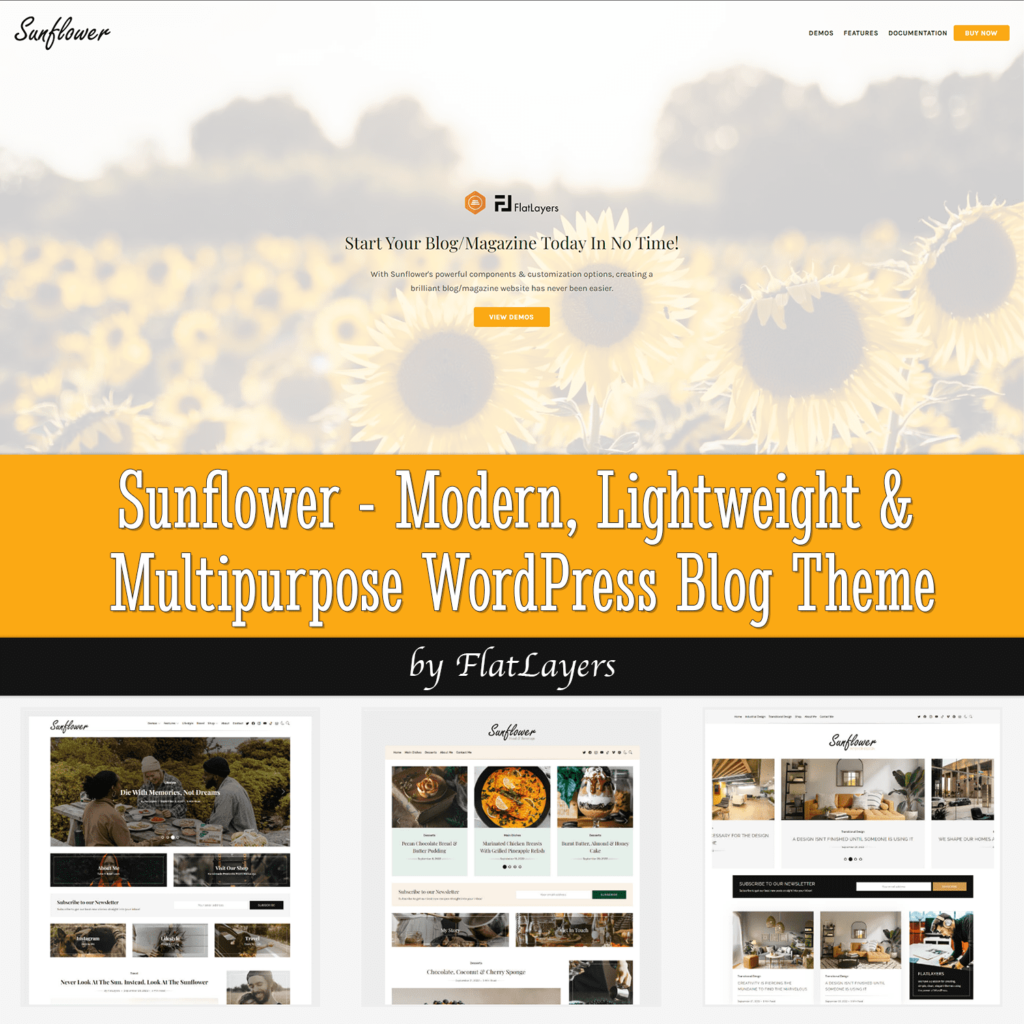 Sunflower - Modern, Lightweight & Multipurpose WordPress Blog Theme – MasterBundles