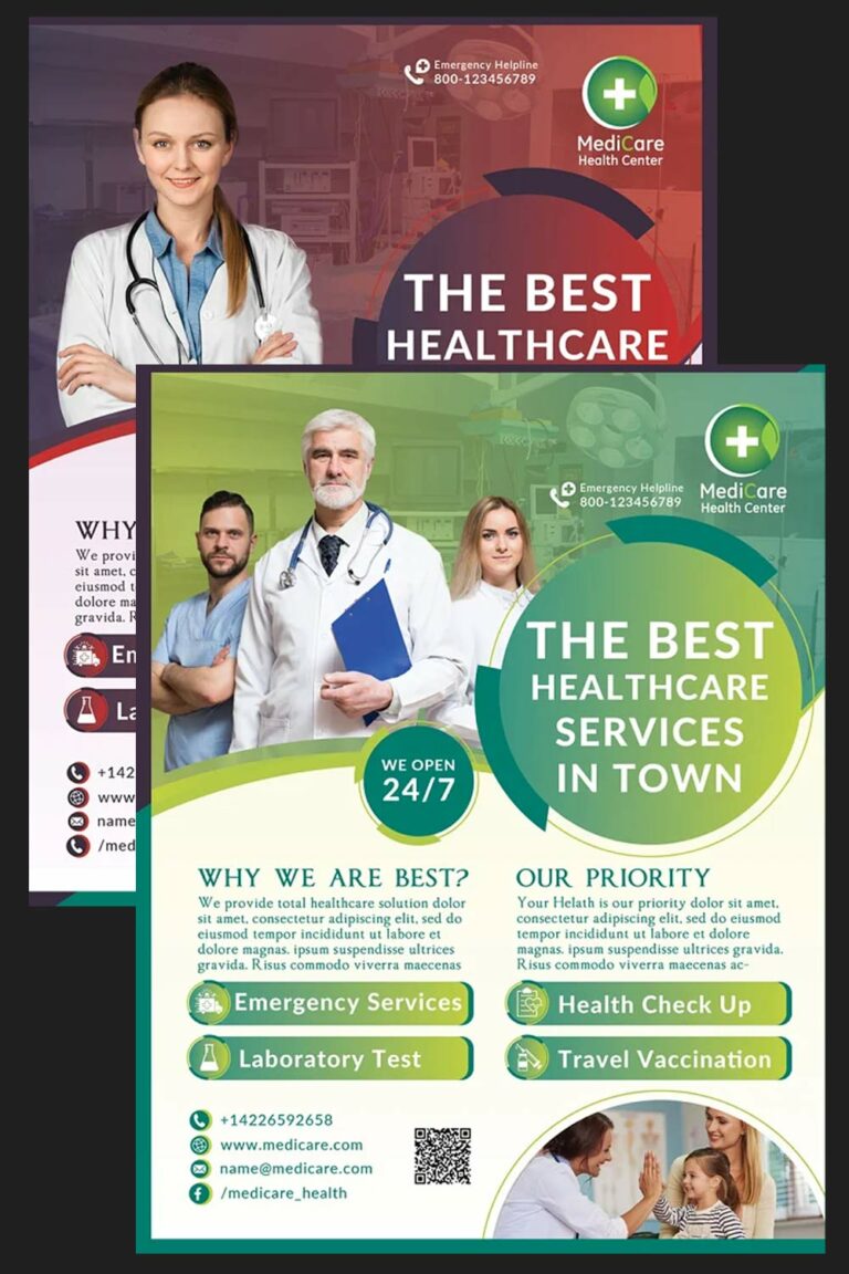 Medical Flyer Hospital Design Template Promotion - MasterBundles