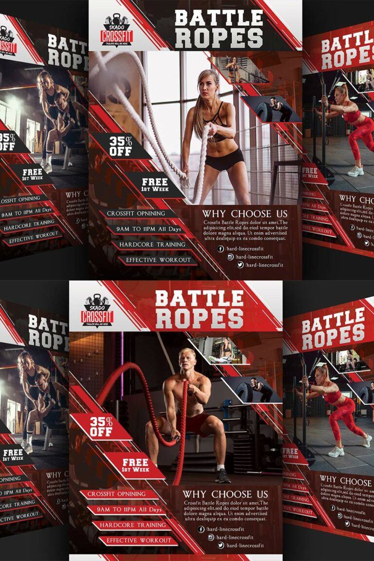 Fitness Flyer Crossfit Flyer Gym Design Template - MasterBundles