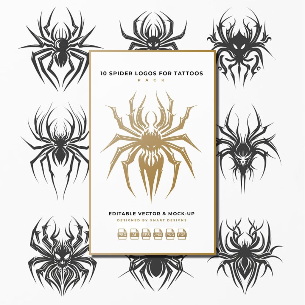 Spider Logos for Tattoos Pack x10 – MasterBundles