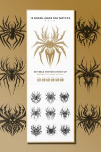 Spider Logos for Tattoos Pack x10 – MasterBundles