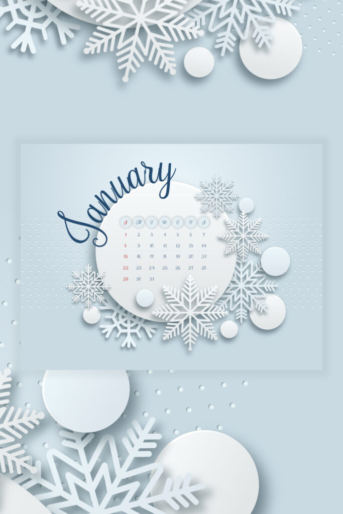 Free Snow January Calendar – MasterBundles