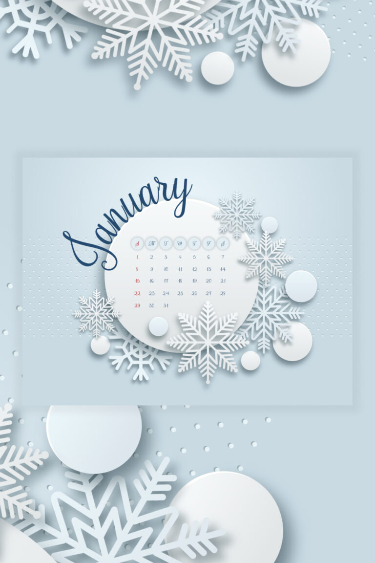 Free Snow January Calendar – MasterBundles