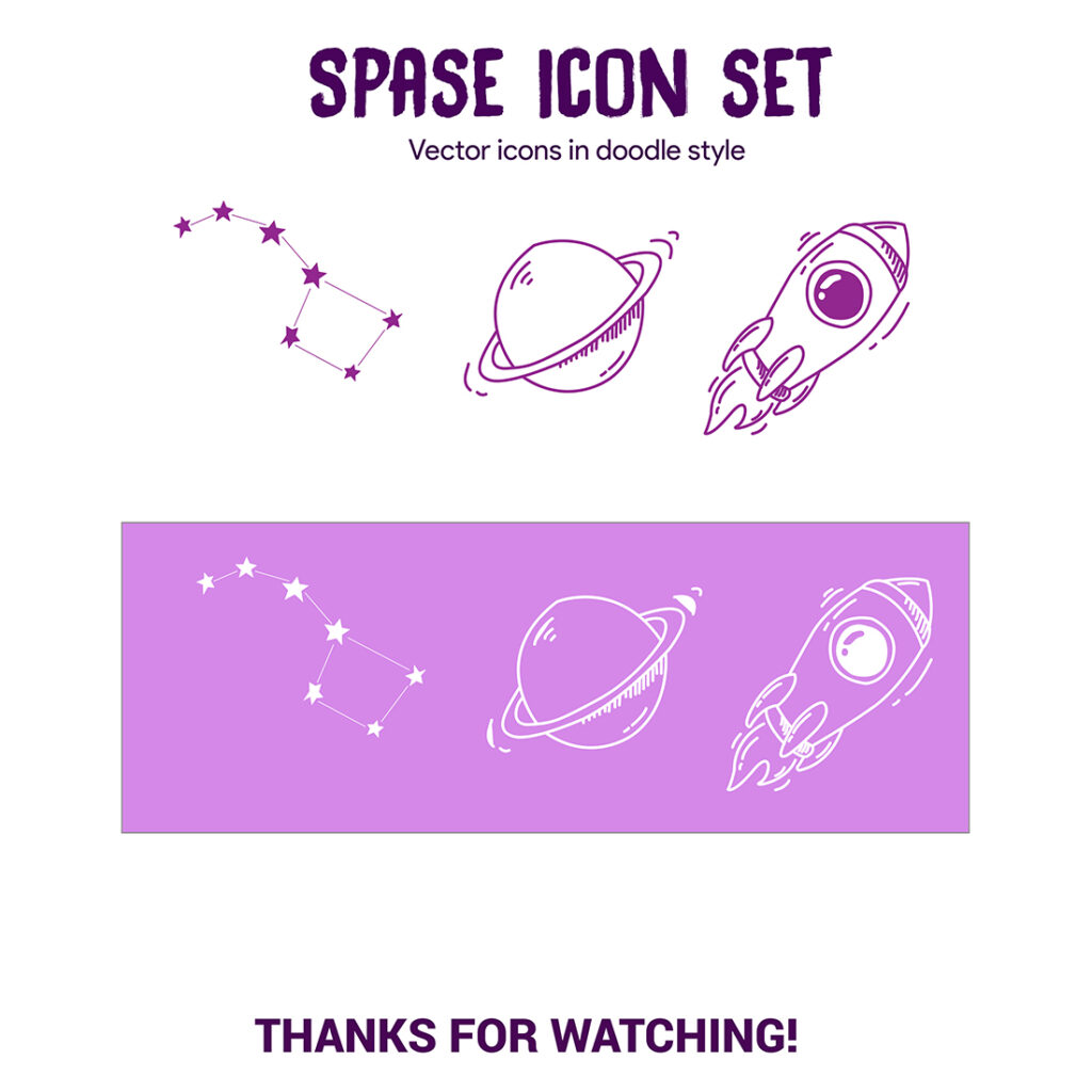 Space Icons Doodle Style Vector Design - MasterBundles