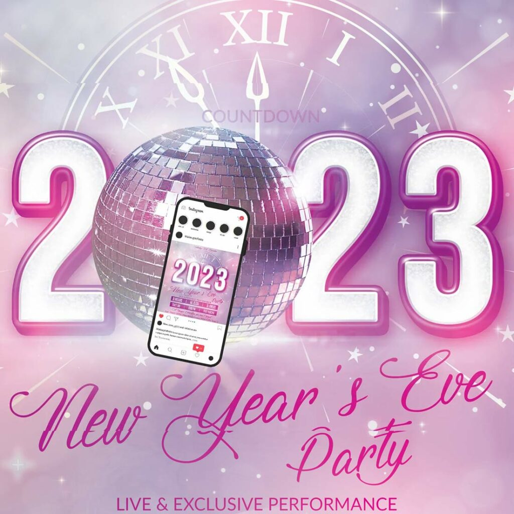 New Year Flyer 2023 Bundle Happy NYE Eve Template Desing - MasterBundles