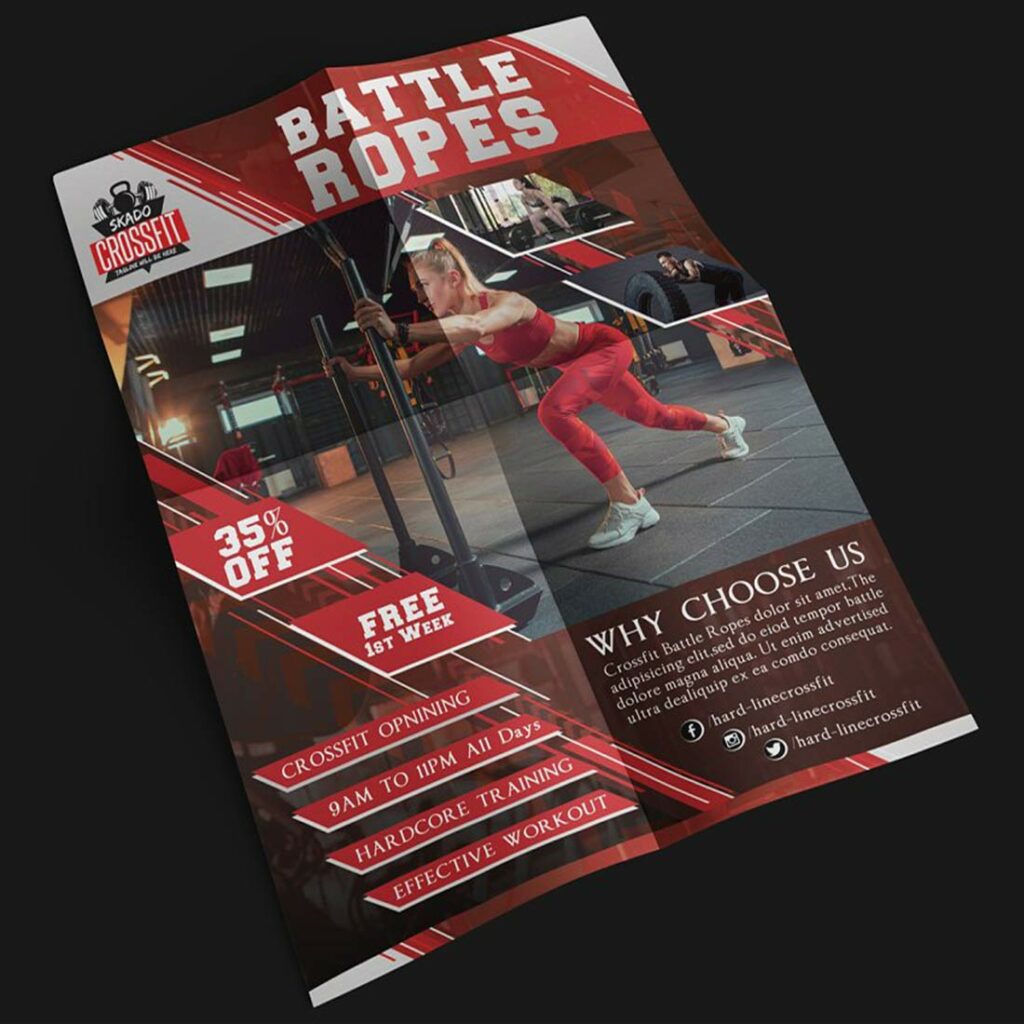 Fitness Flyer Crossfit Flyer Gym Design Template - MasterBundles