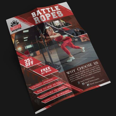 Fitness Flyer Crossfit Flyer Gym Design Template - MasterBundles