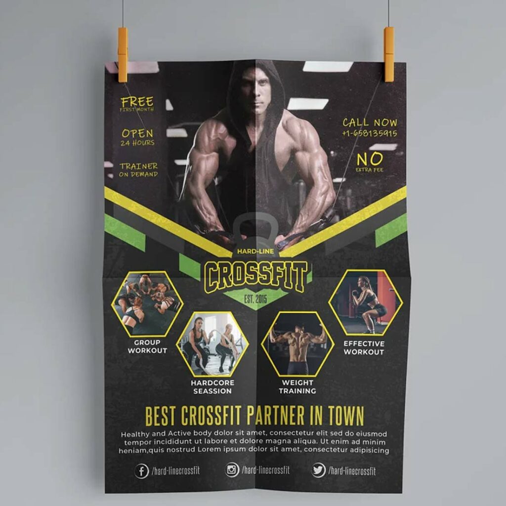 Fitness Flyer, Crossfit Flyer Gym Flyer Design Template Bundle ...