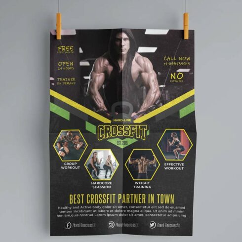 Fitness Flyer, Crossfit Flyer Gym Flyer Design Template Bundle ...