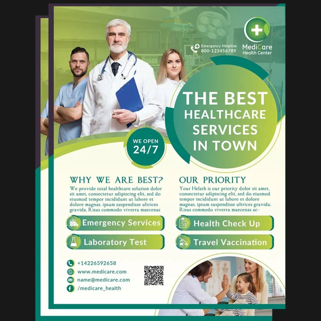 Medical Flyer Hospital Design Template Promotion - MasterBundles