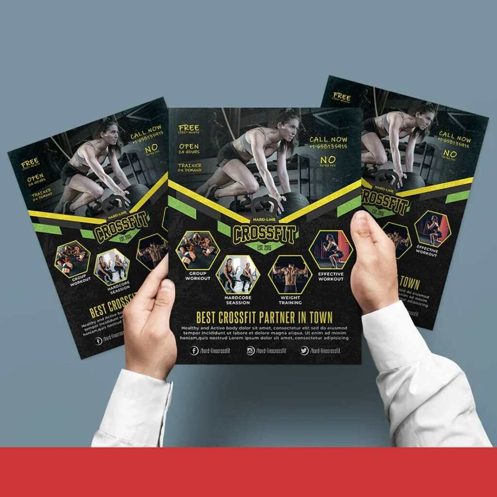 Fitness Flyer, Crossfit Flyer Gym Flyer Design Template Bundle ...