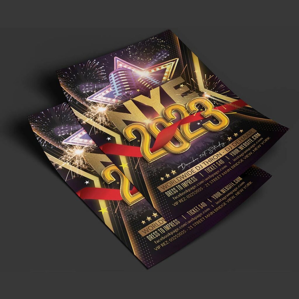 Happy New Year 2023 Flyer Design Template - MasterBundles