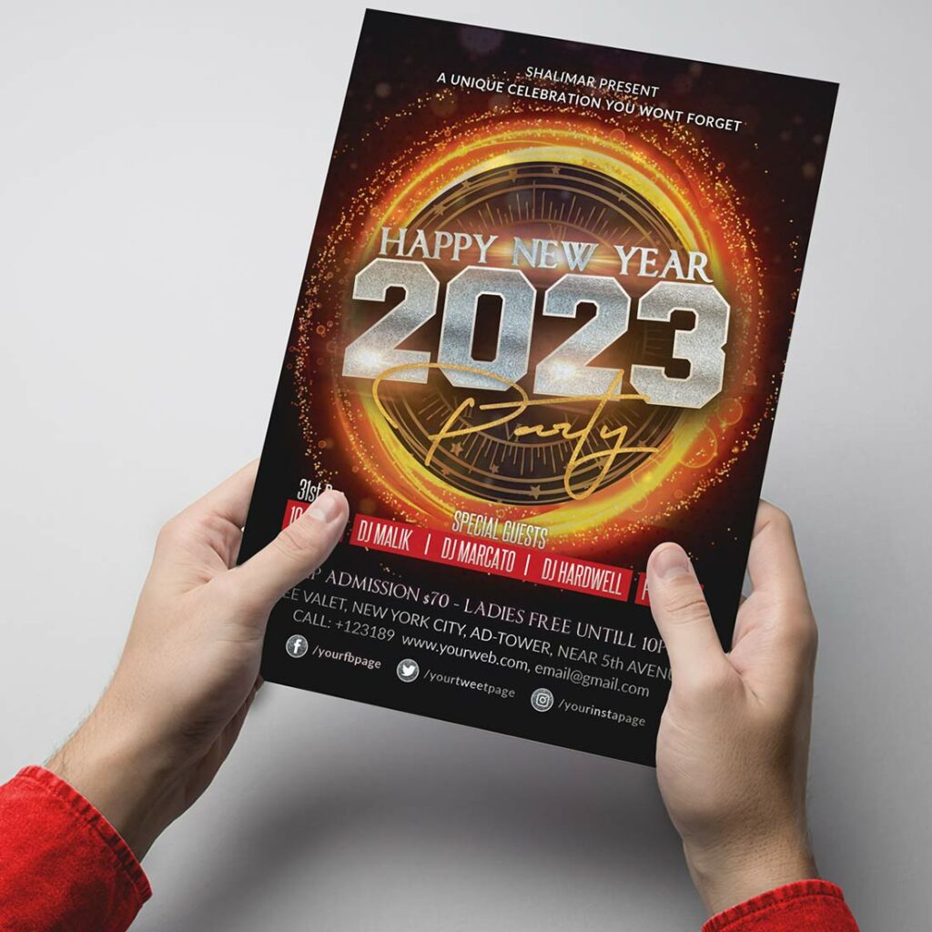 Happy New Year Eve 2023 Gold and Silver Design - MasterBundles