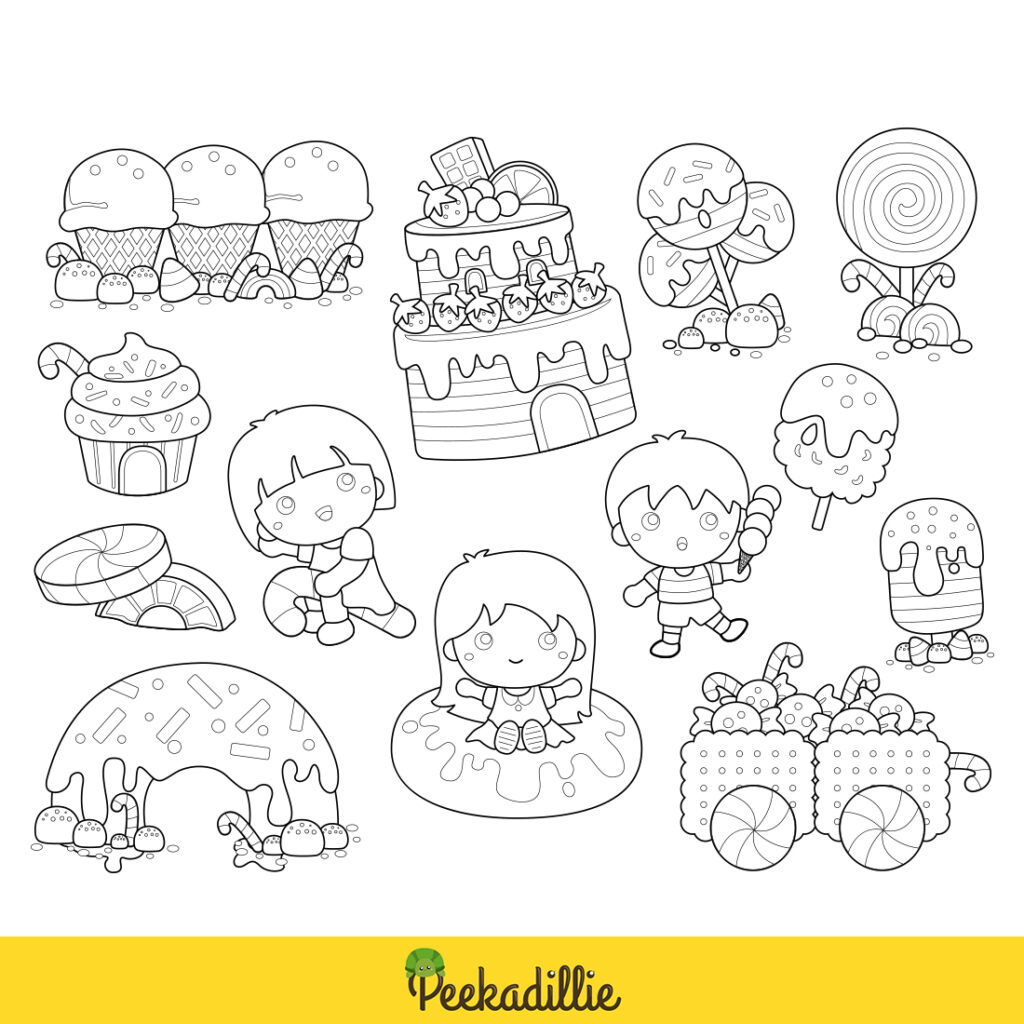 Candyland Kids Digital Stamp Stickers Vector Clipart - MasterBundles