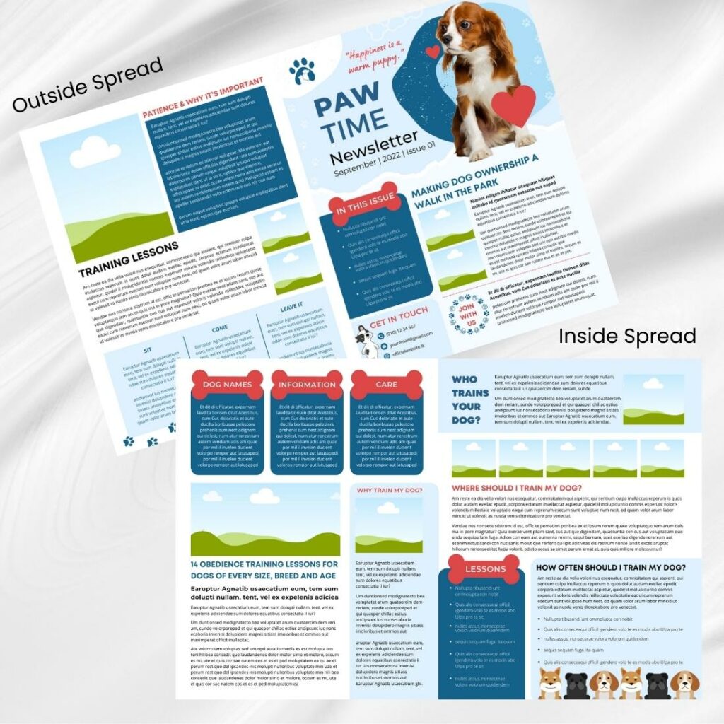 Canva Newsletter Template For Dog Pets - MasterBundles