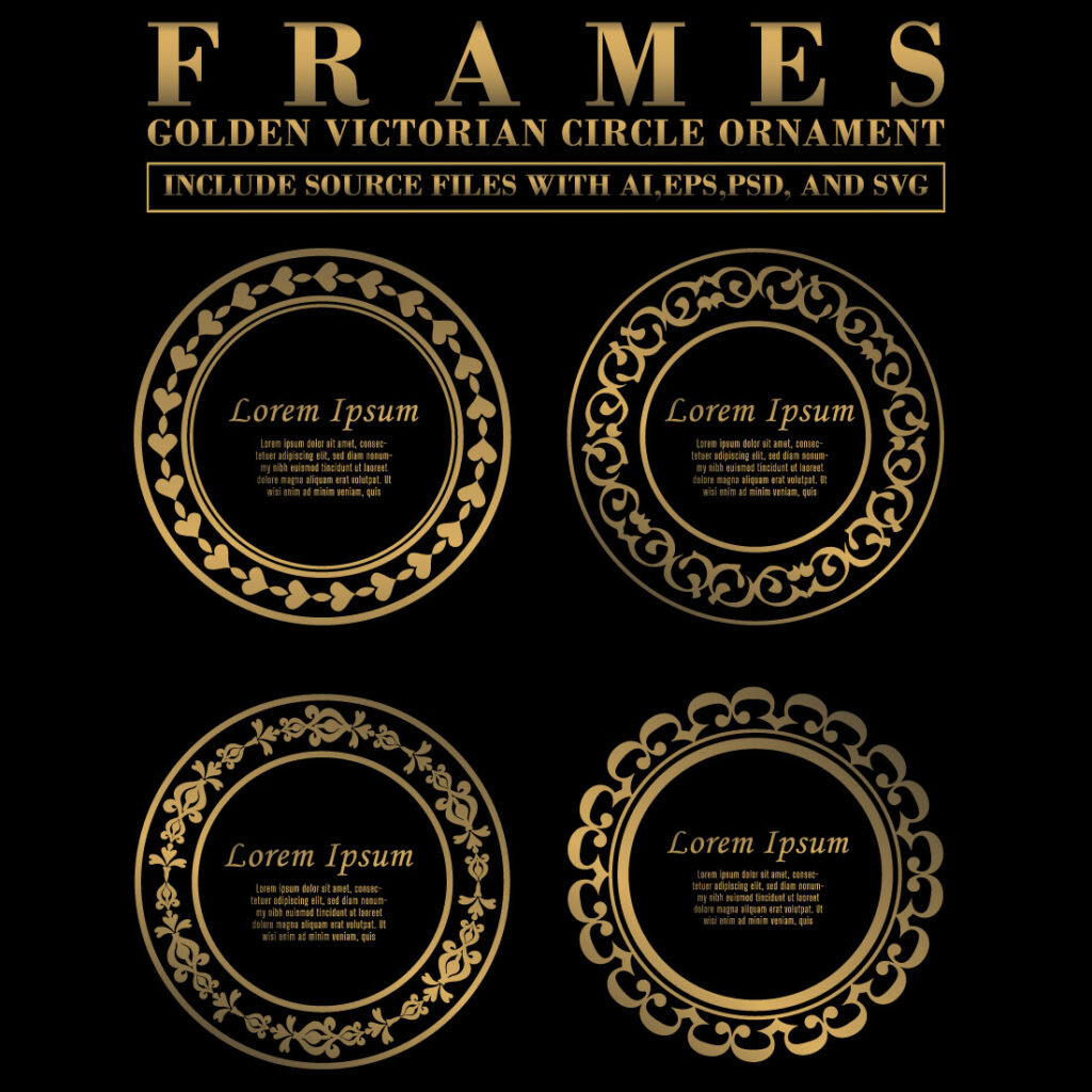12 Frames Golden Victorian Circle Ornament - MasterBundles