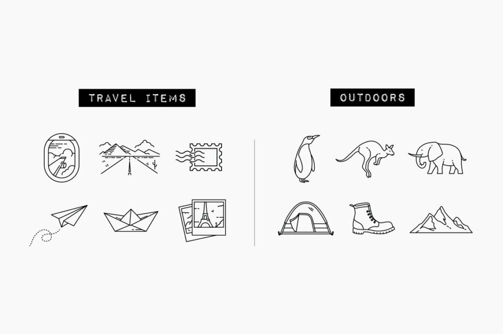 100 Travel Icons Set - Expanded – MasterBundles